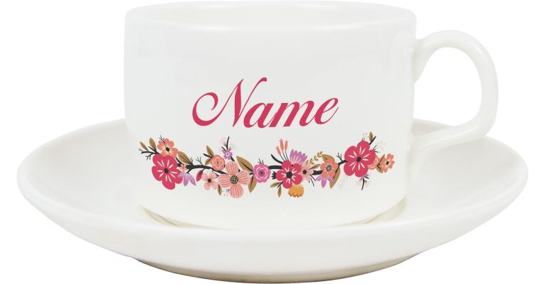 Floral Personalised Tea Set With Spoon Ceramic | Joyfully Made