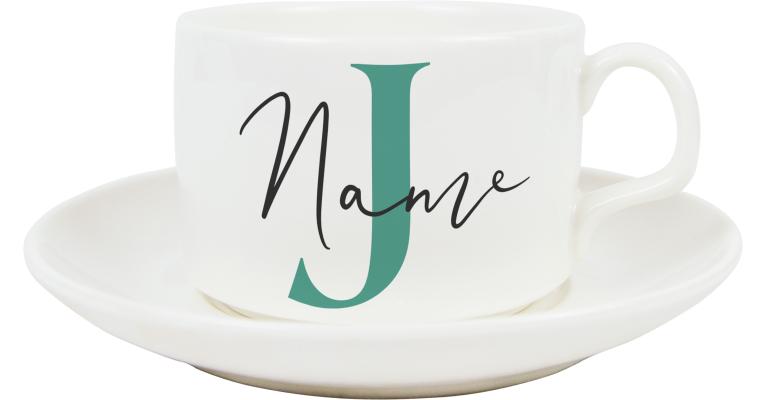 Initial And Name Personalised Tea Cup Set | Joyfully Made