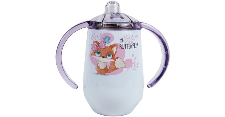 Pretty Fox With Butterfly Sippy Cup | Joyfully Made