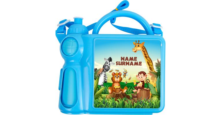 Animals Blue Kids Lunch Box & Bottle | Joyfully Made