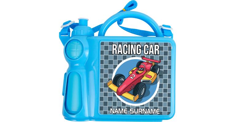 Kids Racing Car Lunch Box Blue | Joyfully Made